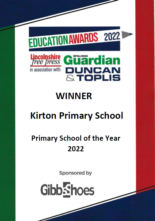 Kirton Primary School winner of Primary School of the Year.